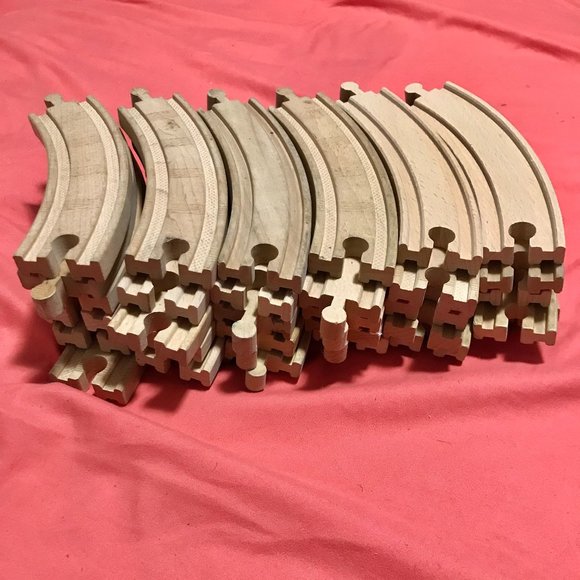 Tracks | Toys | Wooden Curved Train Track Expansion 36 Pieces | Poshmark
